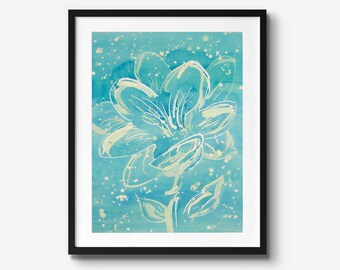 Large Aqua Blue Wall Art - Etsy