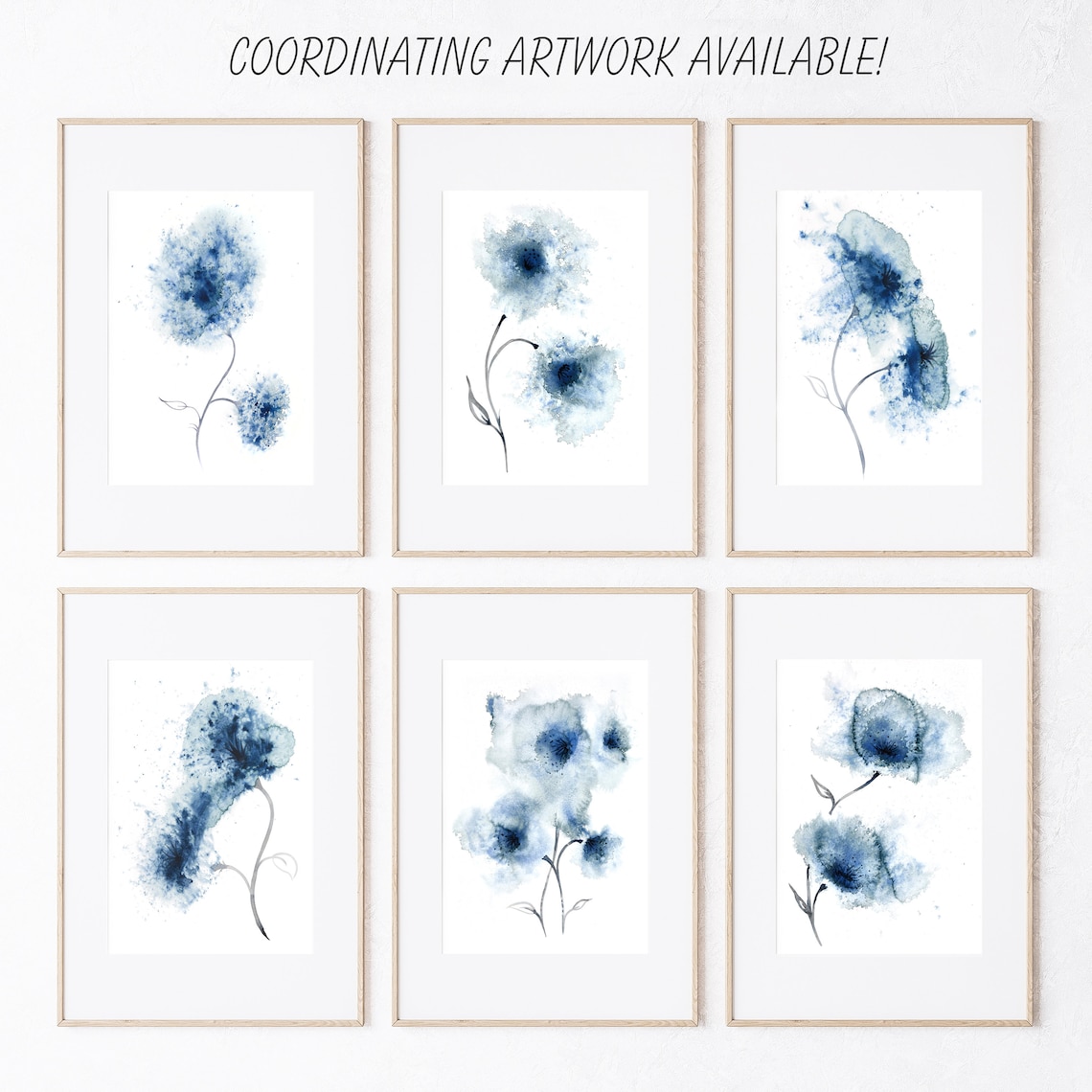 Digital Art Download Of Abstract Navy Flower Print At Home | Etsy