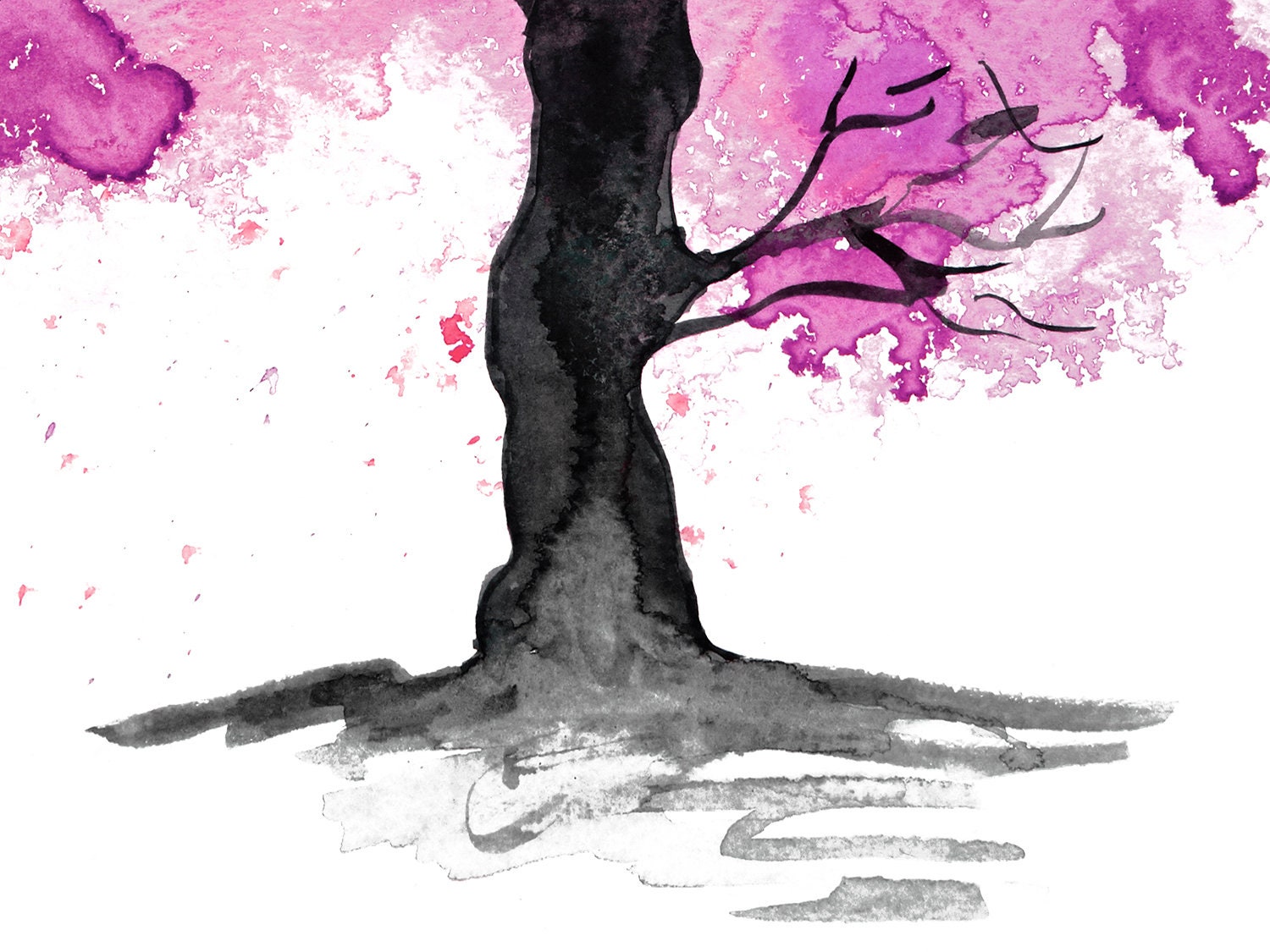 Tree art digital download printable art of abstract tree in | Etsy