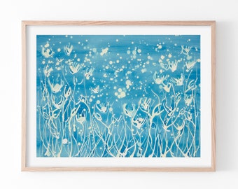 Large Aqua Wall Art | Etsy