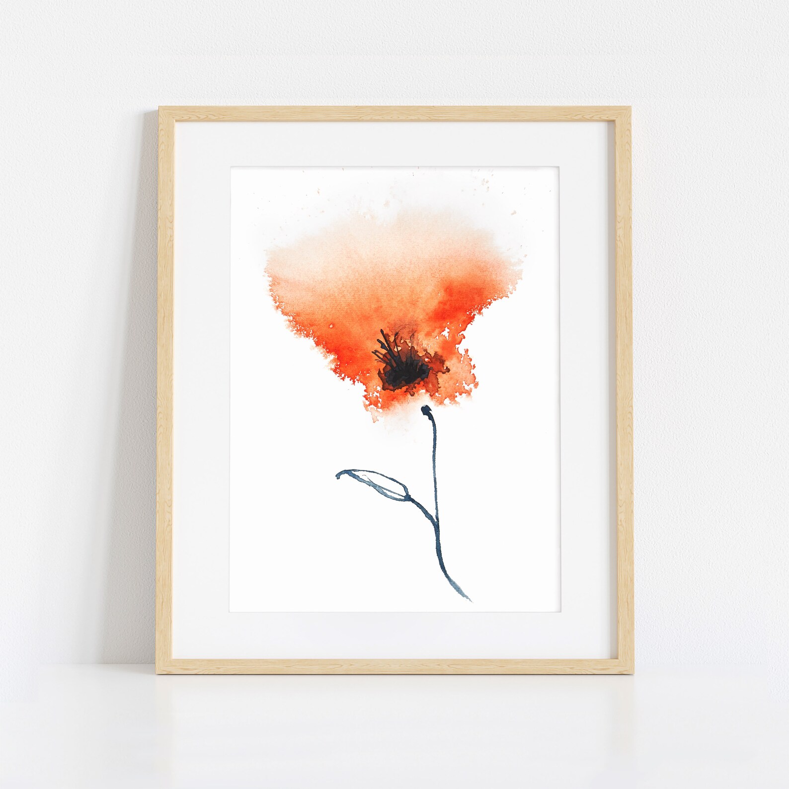 Abstract Art of Orange Flower Painting Giclee Print of | Etsy