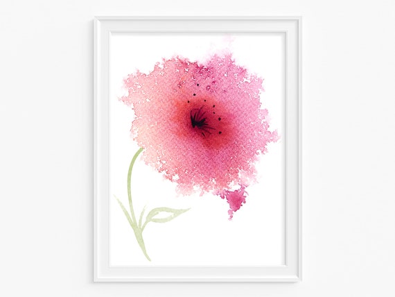 Printable Art Red Flower Wall Art Digital Download Abstract | Etsy