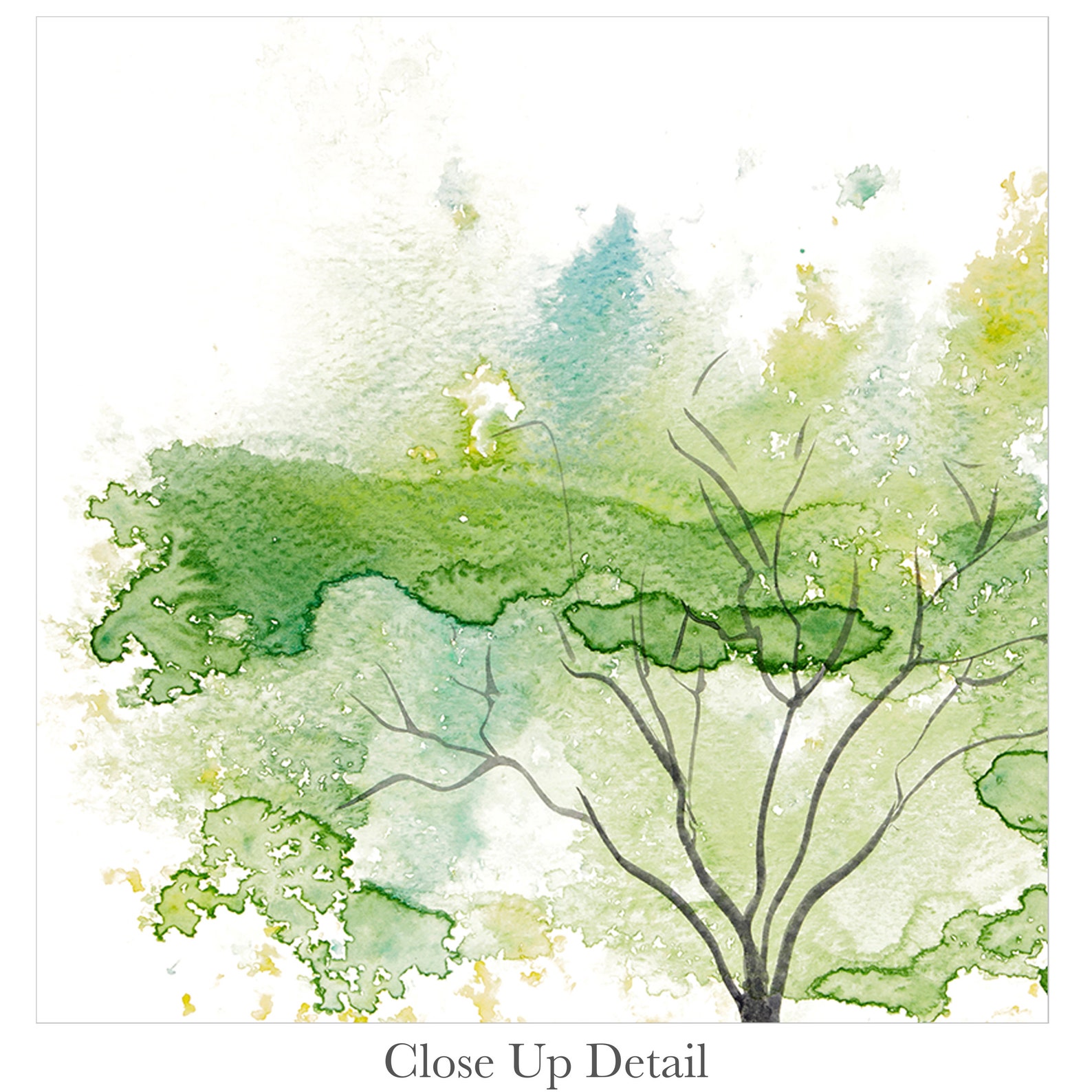 Green Coloured Poster Print Watercolour Abstract Fine Art - Etsy