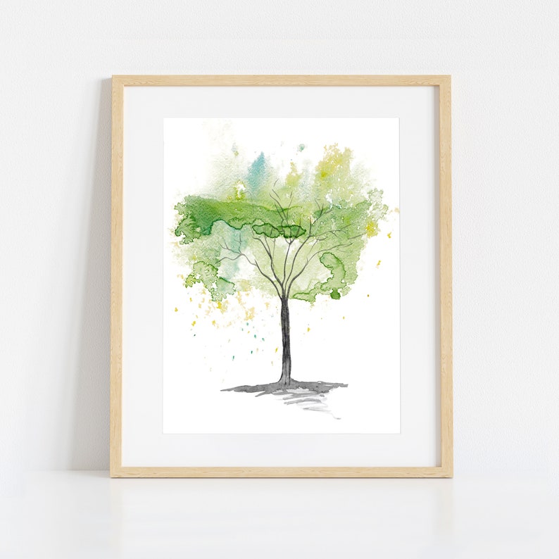 Green Coloured Poster Print Watercolour Abstract Fine Art - Etsy