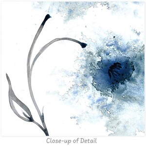 Print at Home Navy Flower Painting, Instant Digital Download Blue ...