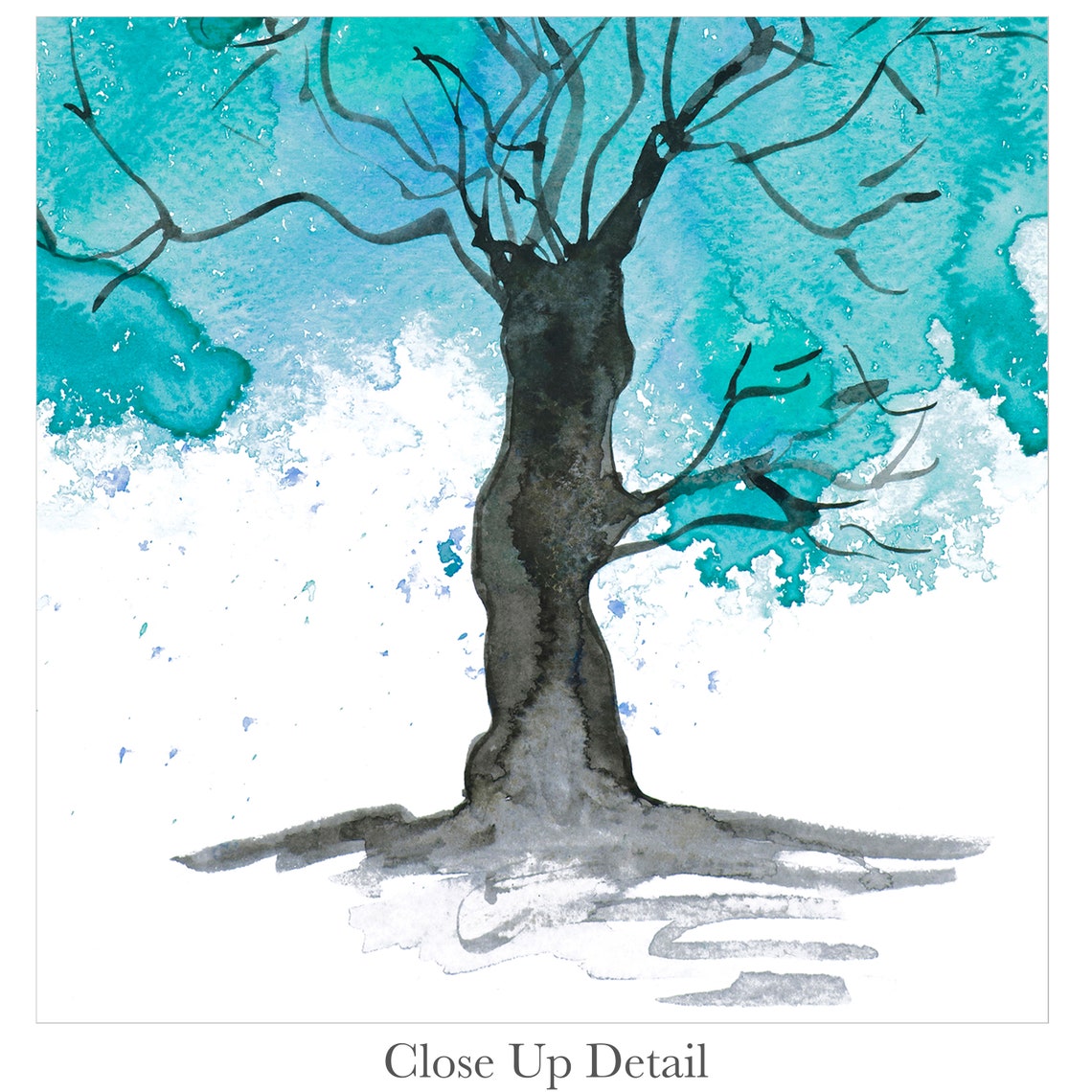 Abstract Tree Painting Blue Green Aqua Giclee Print From | Etsy