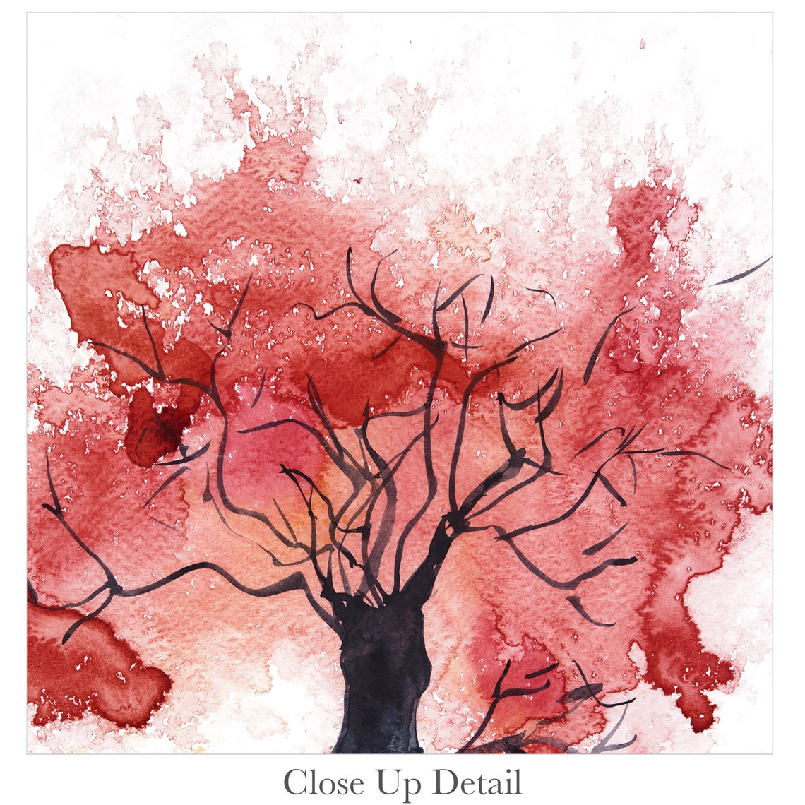 Dog Under A Tree Painting Red Abstract Art Print Animal - Etsy UK