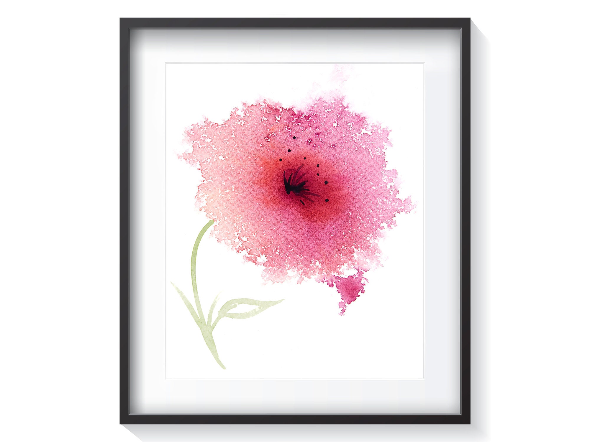 Printable Art Red Flower Wall Art Digital Download Abstract | Etsy