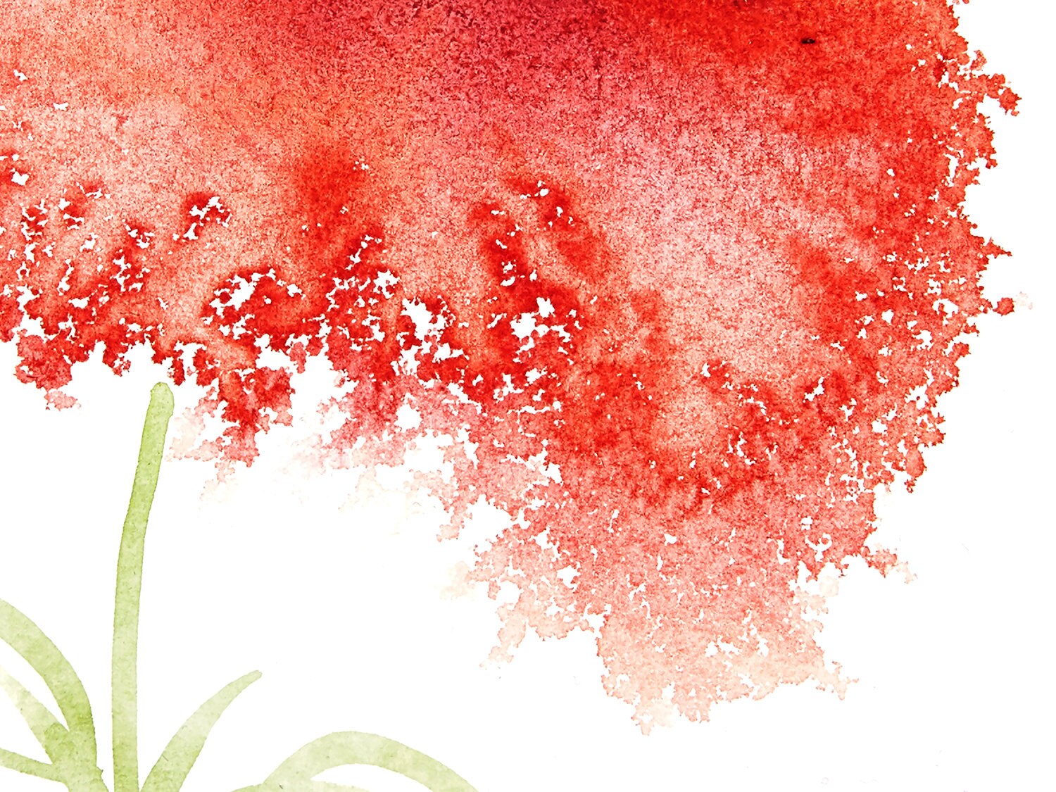 Printable Art of a Red Flower Abstract Painting Digital | Etsy