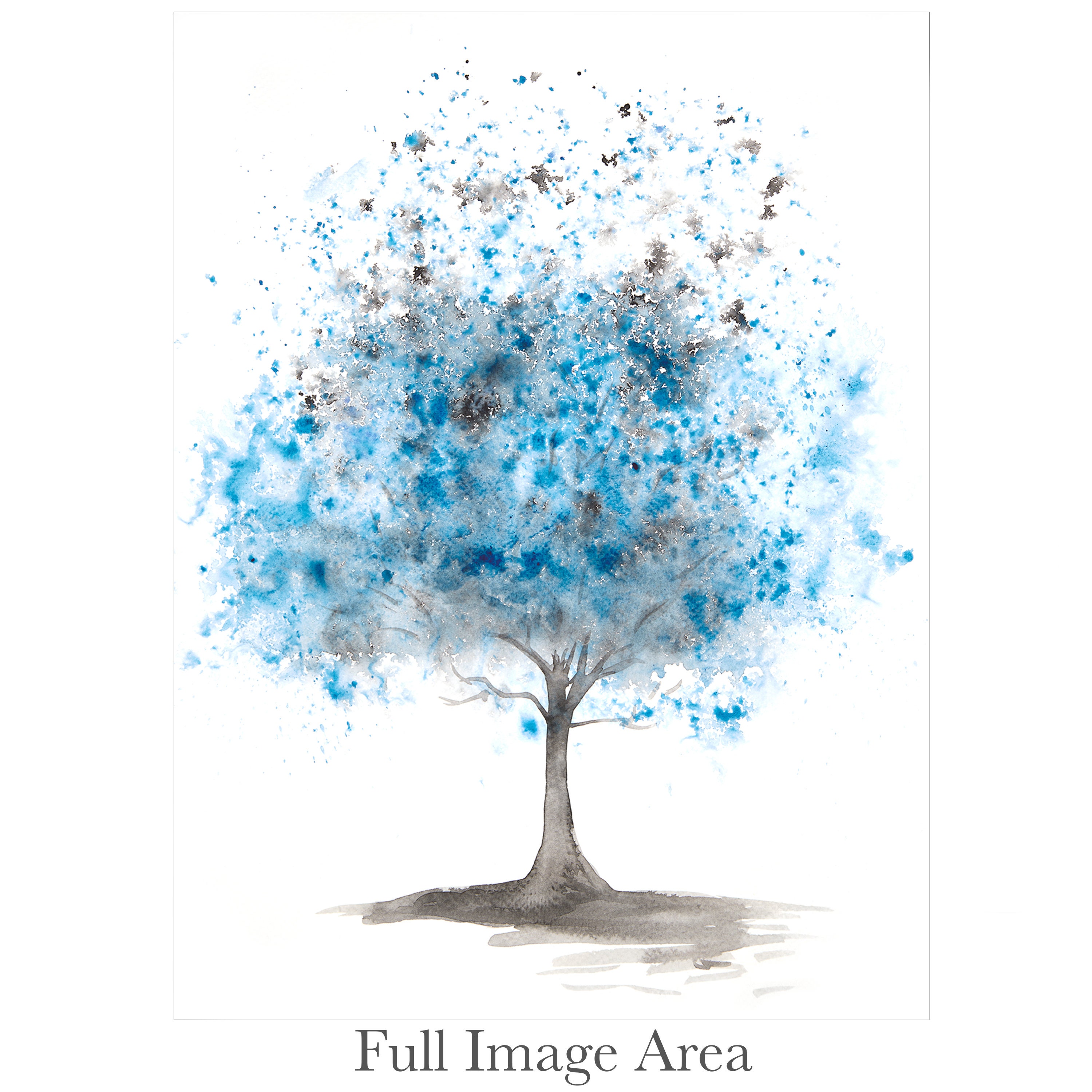 Watercolour Painting in Blue Print of Original Tree Painting - Etsy UK
