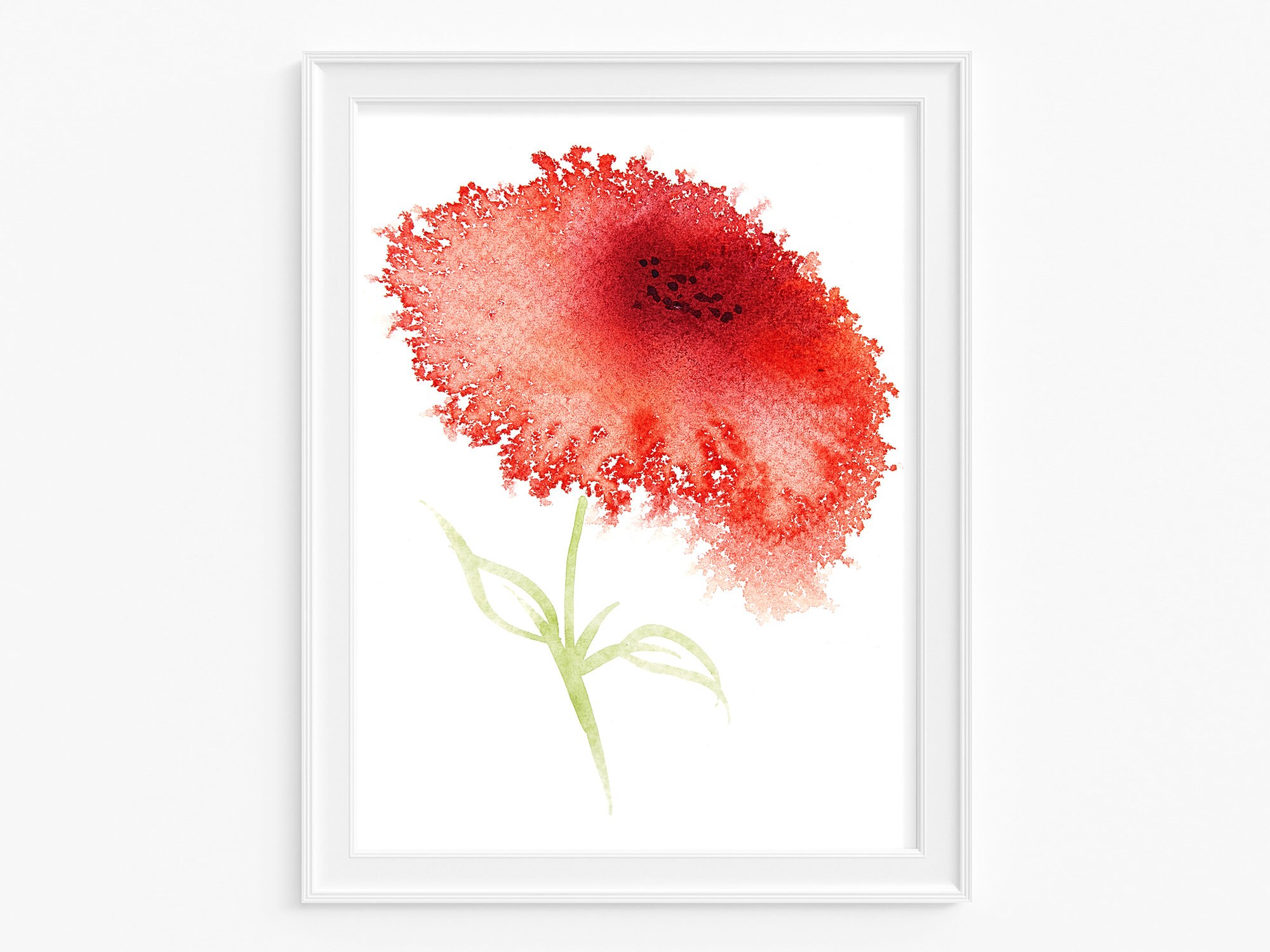Printable Art of a Red Flower Abstract Painting Digital | Etsy
