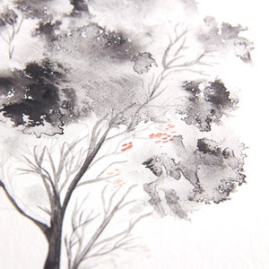 Black and White Abstract Tree Painting, Giclee Print From Original ...