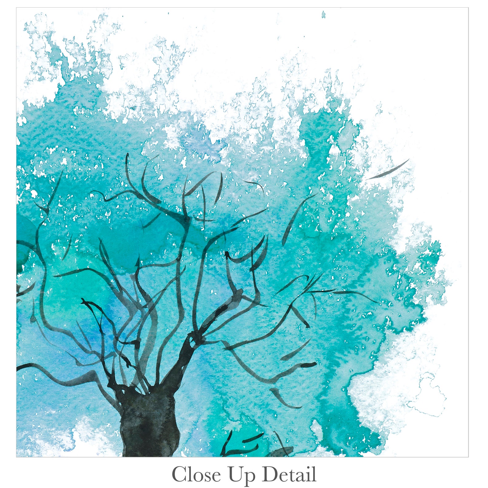 Abstract Tree Painting Blue Green, Aqua Giclee Print From Original ...