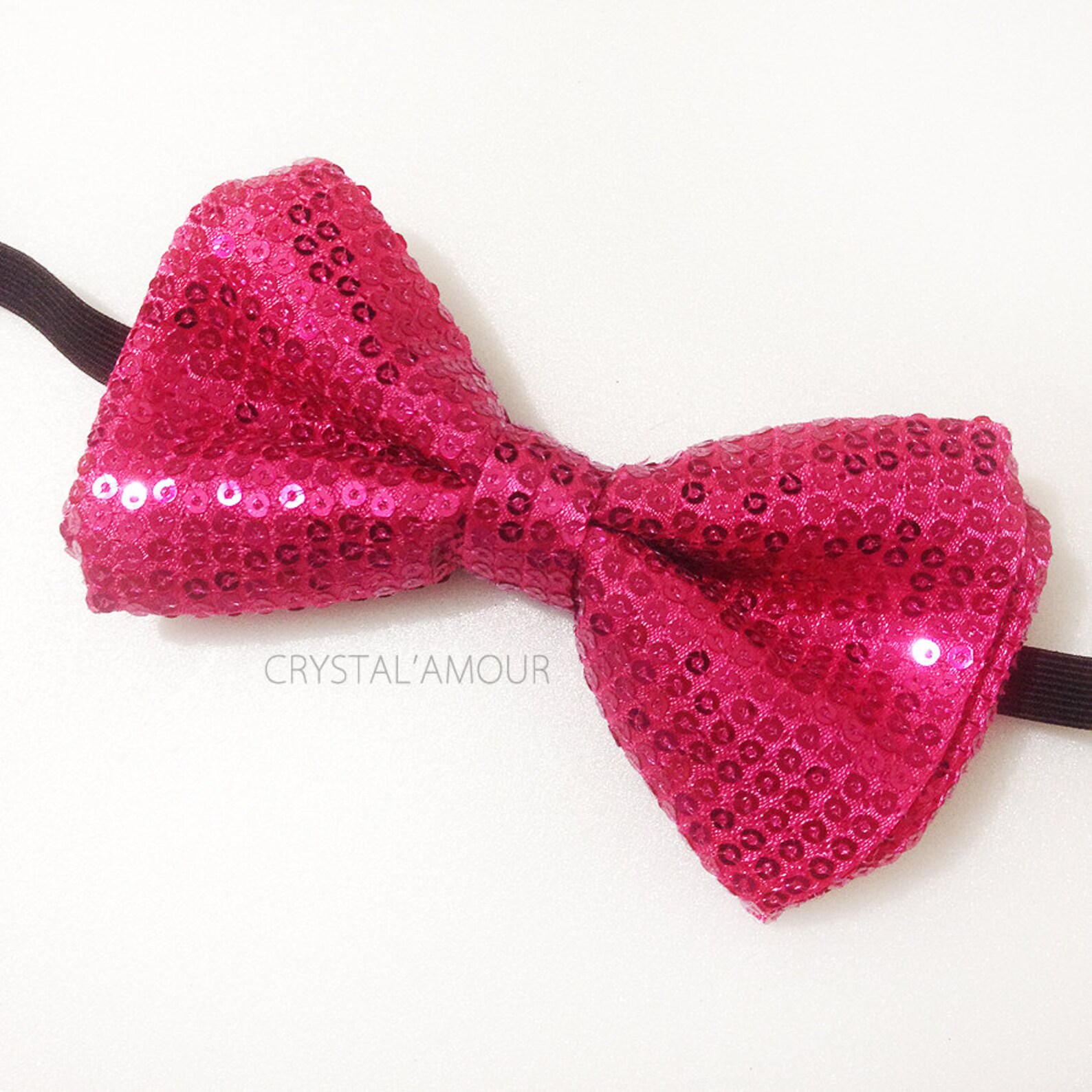 Sequined Hot Pink Sequin Bow Tie Hot Pink Bowtie With Sequin - Etsy