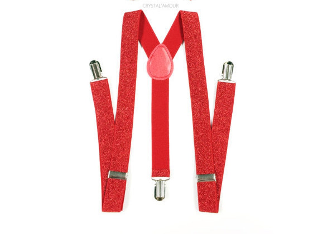 Red GLITTER Suspenders, Men's Suspenders, Unisex Suspenders, Girls ...