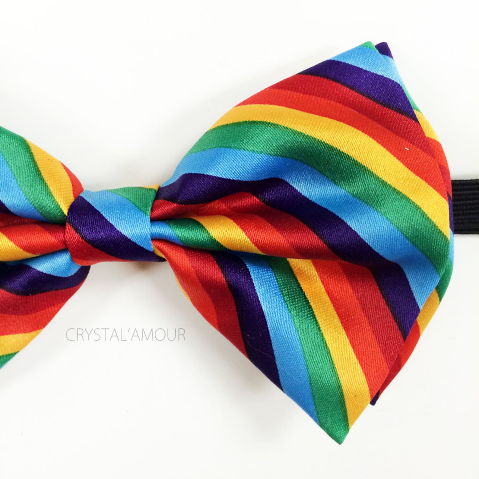 Rainbow Striped Bowtie: Adjustable Polyester Neck Strap - Etsy