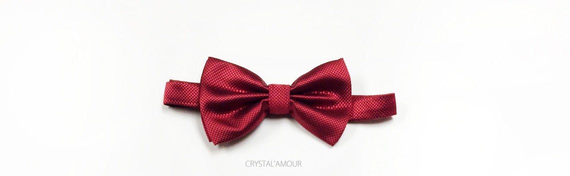 Wine Red Bow Tie Red Bowtie Charming Red Bow Tie With Fully - Etsy