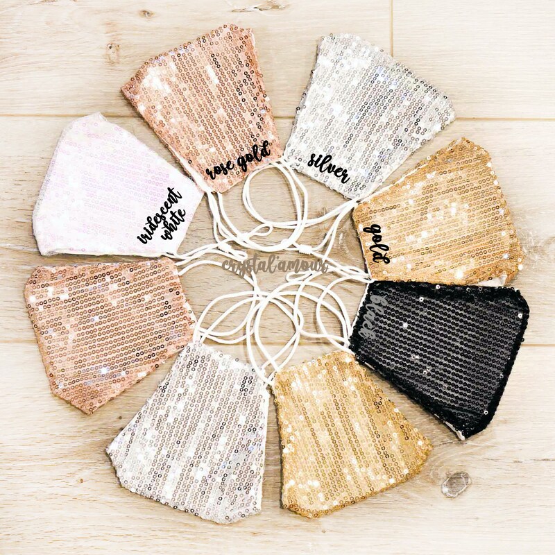Sequin Face Mask - Etsy