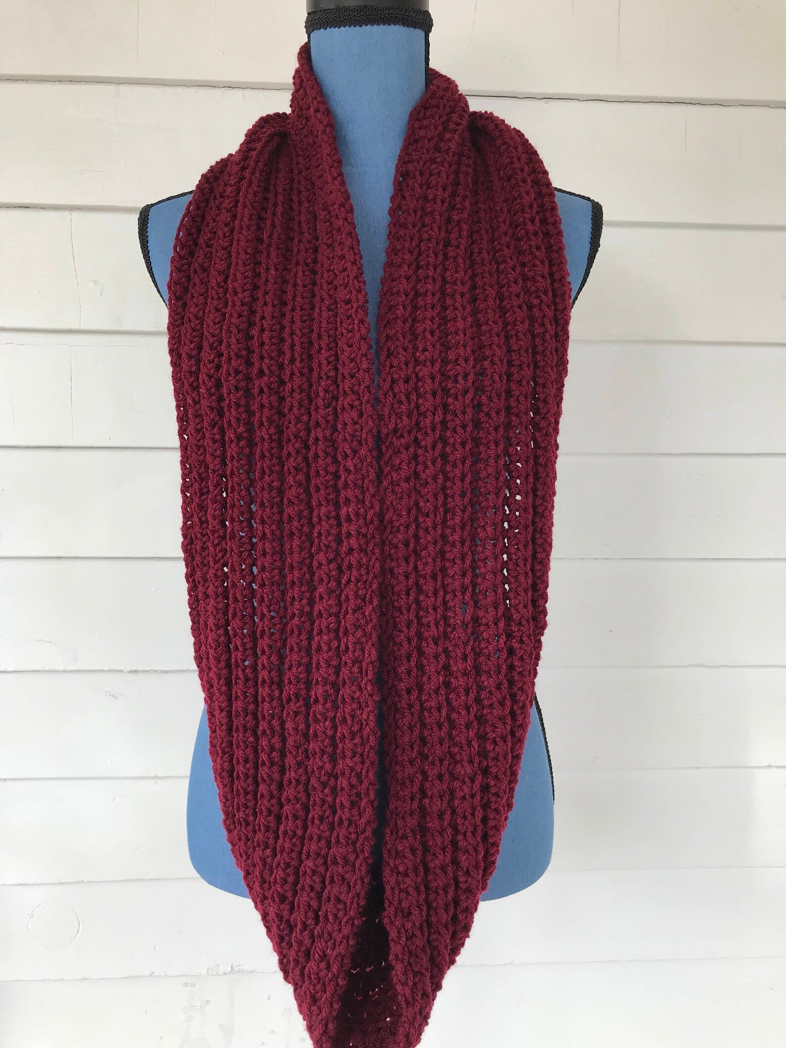 Scarf Crochet Long Scarf in Maroon Maroon Scarf Chunky - Etsy