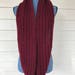 Scarf, Crochet Long Scarf in Maroon, Maroon Scarf, Chunky Maroon Scarf ...