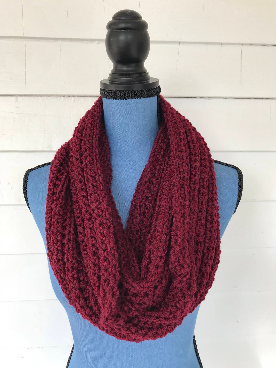 Scarf Crochet Long Scarf in Maroon Maroon Scarf Chunky - Etsy