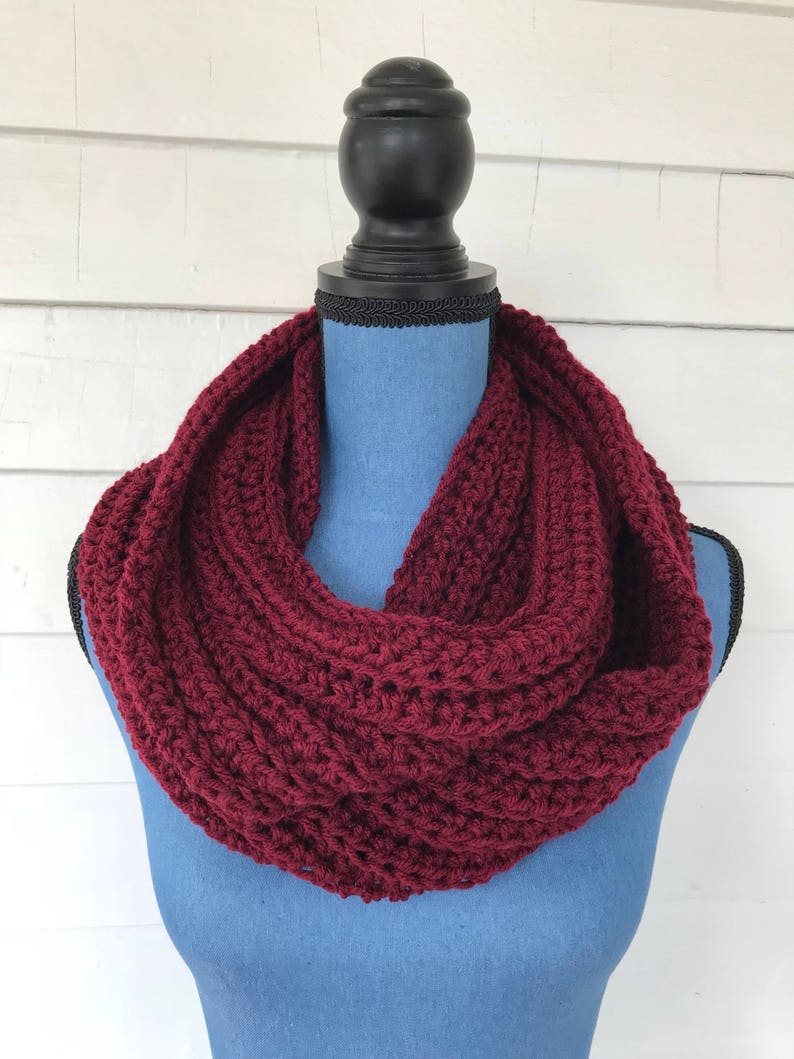 Scarf Crochet Long Scarf in Maroon Maroon Scarf Chunky - Etsy