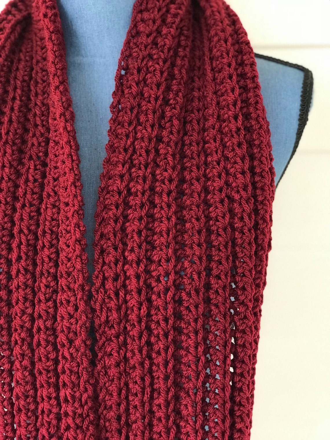 Scarf Crochet Long Scarf in Maroon Maroon Scarf Chunky - Etsy