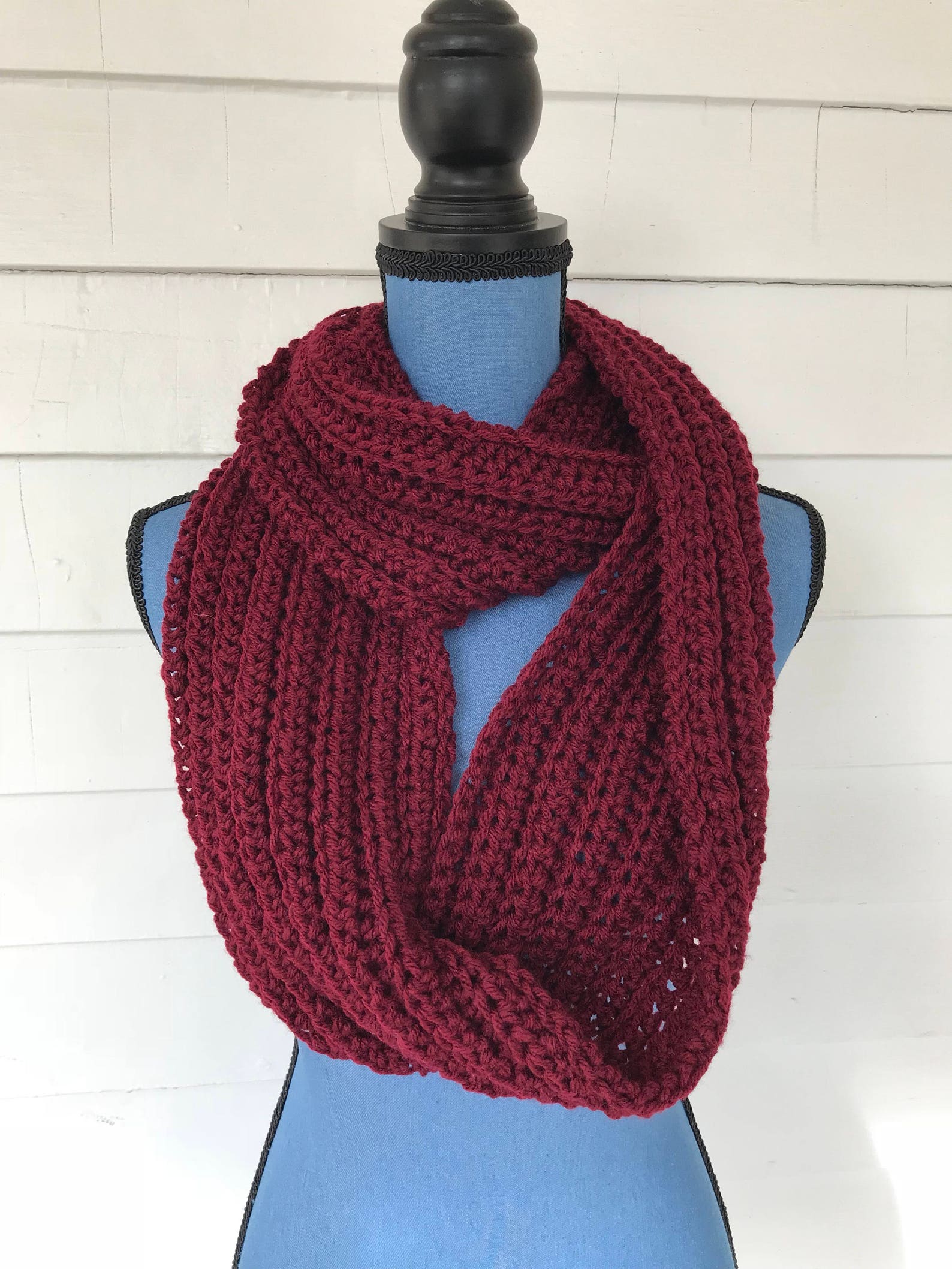 Scarf Crochet Long Scarf in Maroon Maroon Scarf Chunky - Etsy