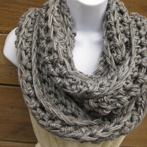Crochet Long Scarf in Light Gray, Gray Scarf, Chunky Grey Scarf, Cozy ...