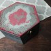 Wooden Trinket Box Red Silver Metalic Shimmering Dragon Skin Keepsake ...