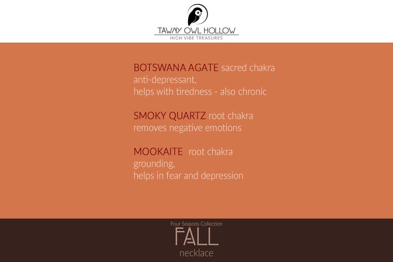 Anti-depression Crystal Healing Gemstones Necklace, Fall Colors Jewelry ...