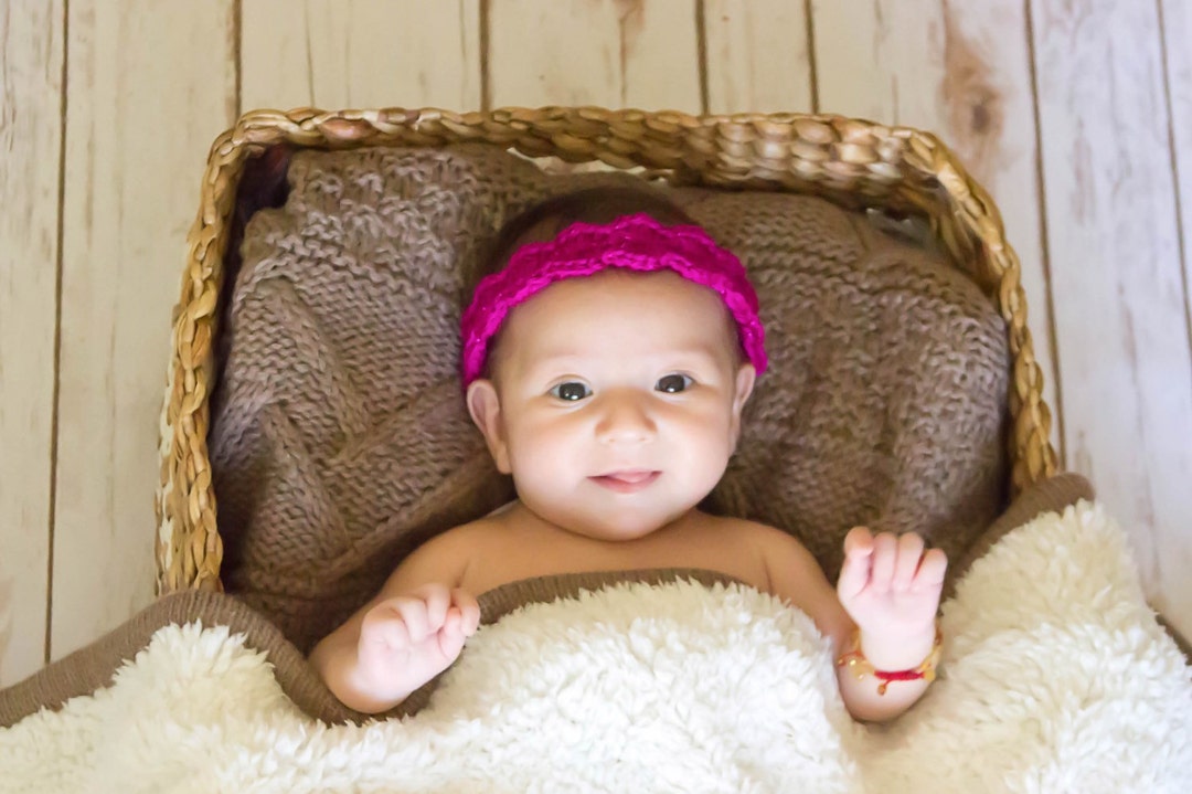 Crochet Baby Circle Headband, Photo Prop, Special Occasion, Welcome ...