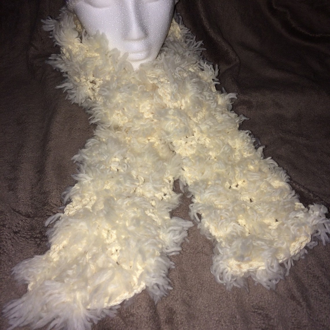 Crochet Scarf, Crochet Fuzzy Fleece Scarf, Ooak, READY TO SHIP - Etsy