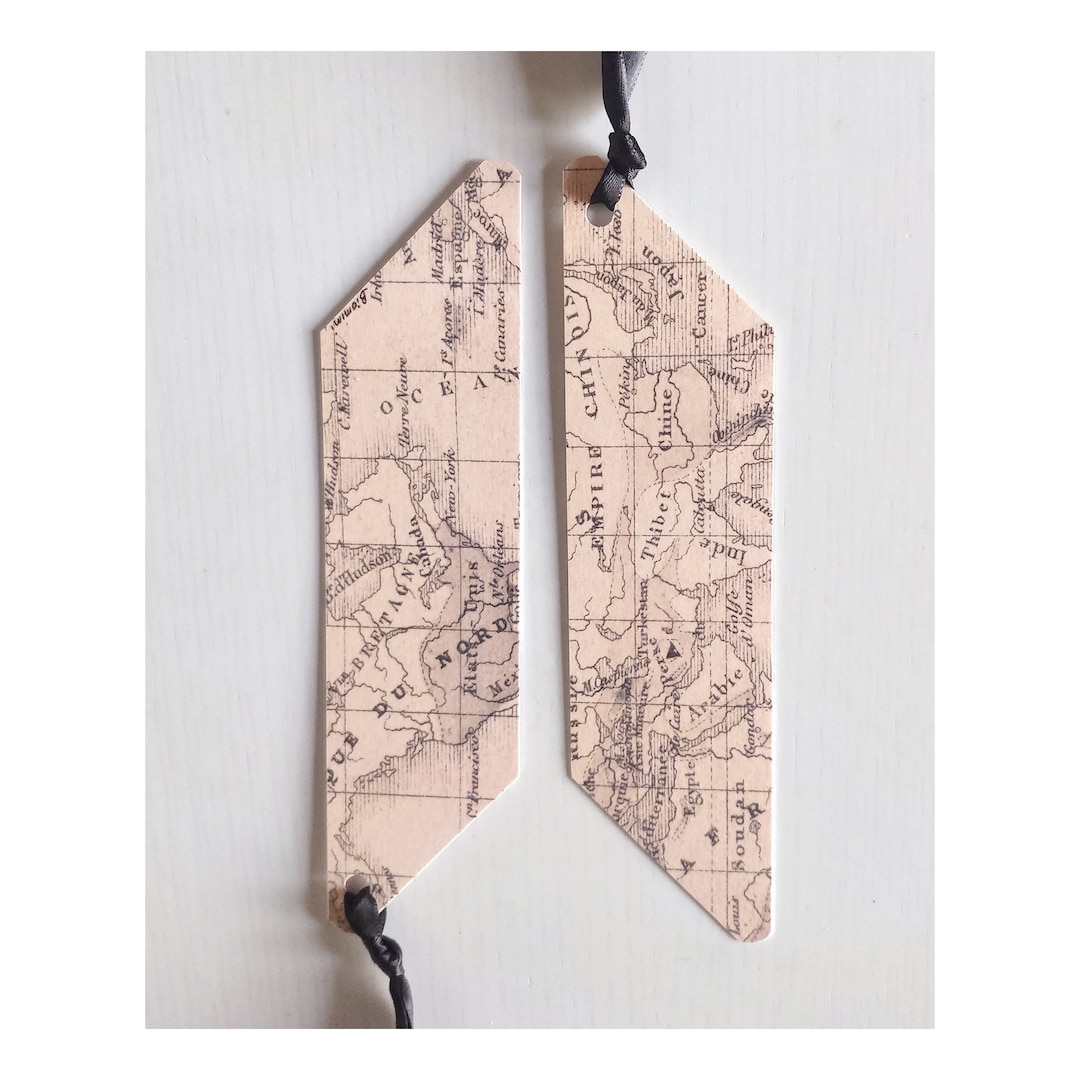 Handmade Bookmarks World Map Set - Etsy