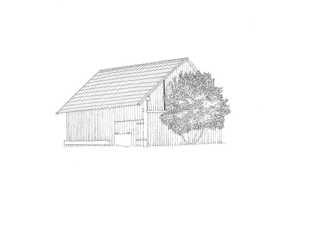 Original Drawing "barn 41“ in Pencil and Ink on Paper - Etsy