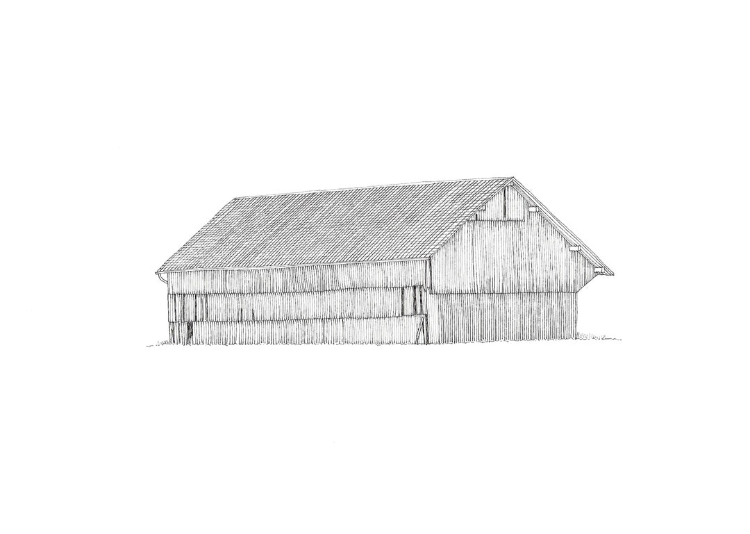 Original Drawing "barn 46“ in Pencil and Ink on Paper - Etsy