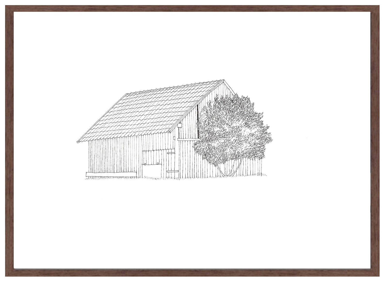 Original Drawing "barn 41“ in Pencil and Ink on Paper - Etsy