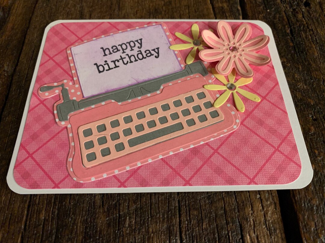 Happy Birthday Typewriter Card, Friendship Card, Greeting Card, Happy ...