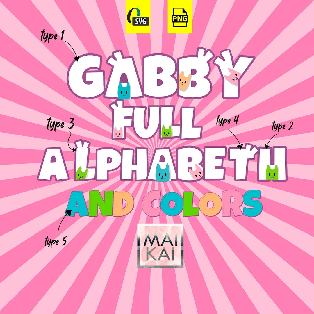 La casa de muñecas de gabby alfabeto gabby dollhouse letras - Etsy México