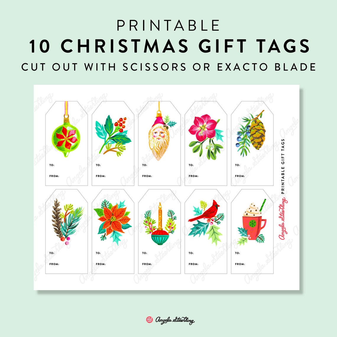 Printable Christmas Gift Tags Digital Gift Tags Christmas - Etsy