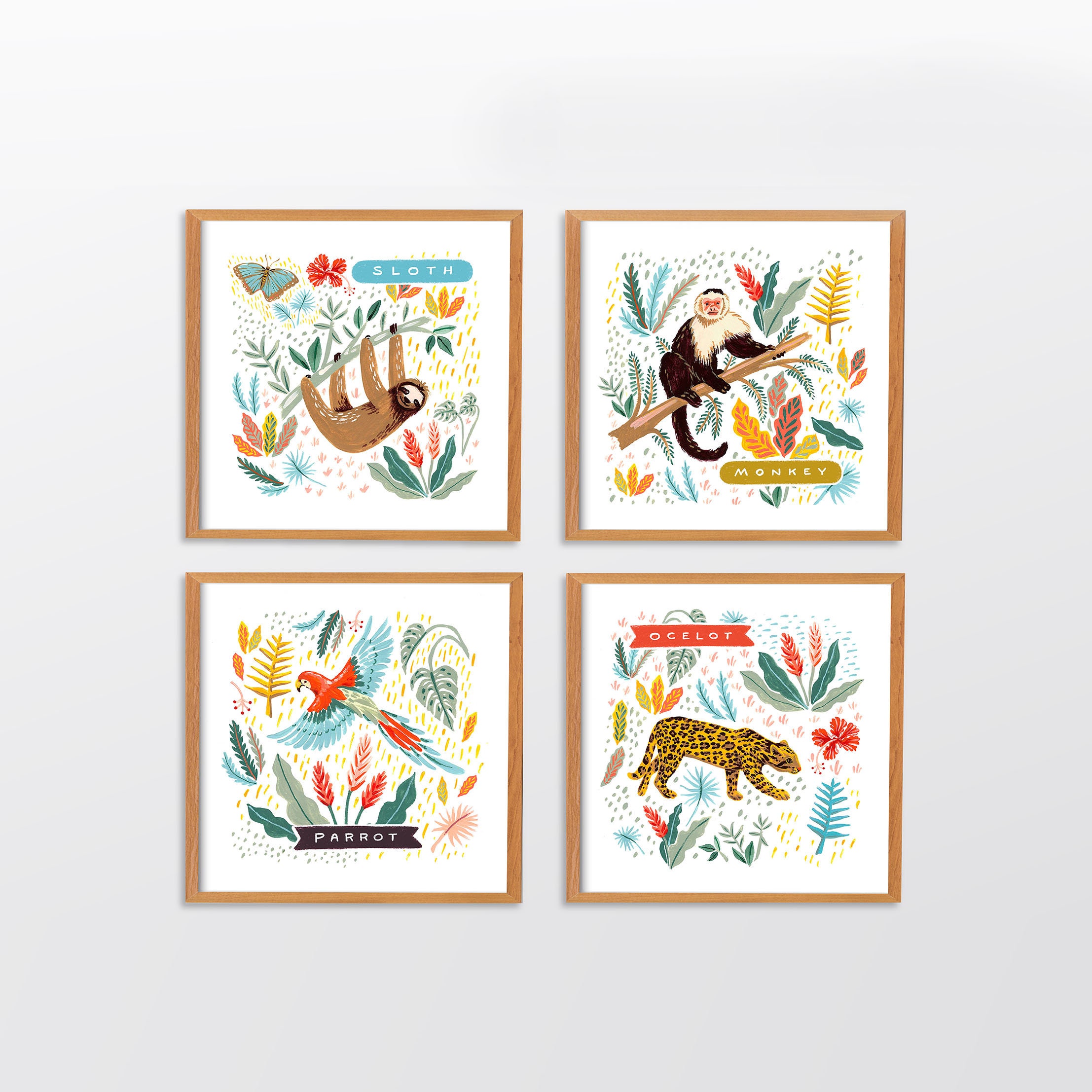 Monkey Art Print. Monkey Art Poster. Jungle Artwork. Costa | Etsy