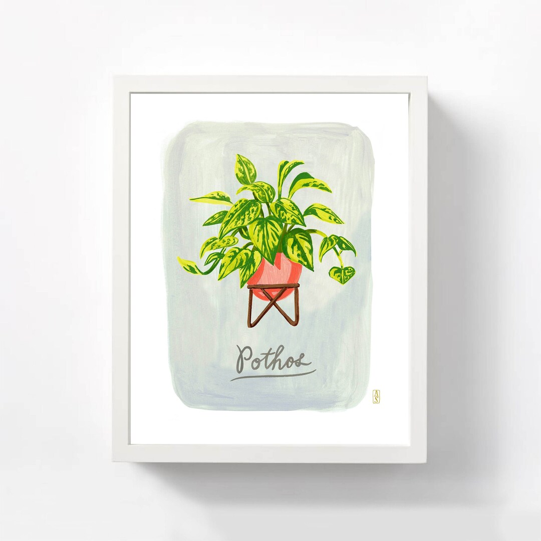 Pothos Plant Wall Art Houseplant Print Plant Wall Decor Botanical ...