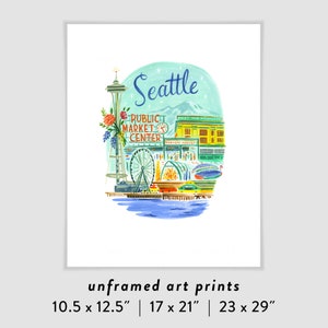 Seattle Art Print. Seattle City Poster. Seattle Skyline Wall - Etsy