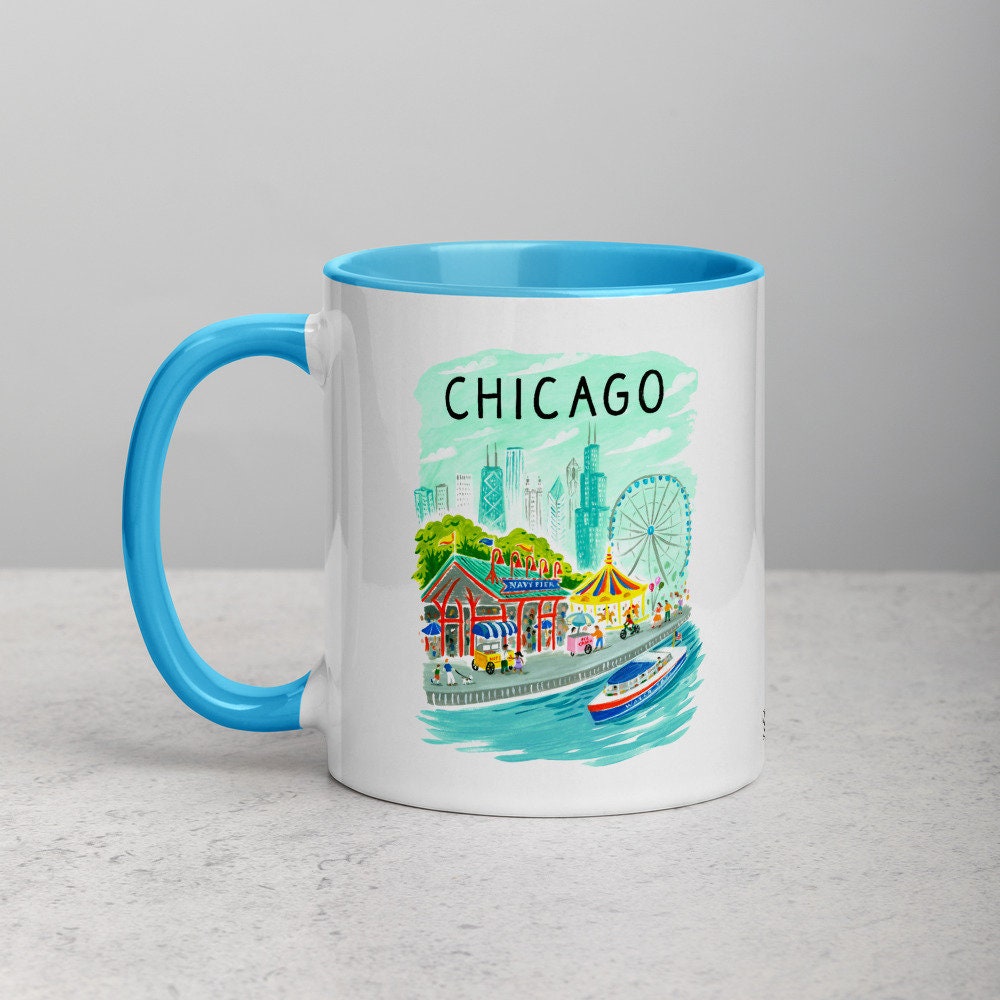 Chicago Mug. Chicago Coffee Mug. Chicago Skyline Print. Coffee | Etsy