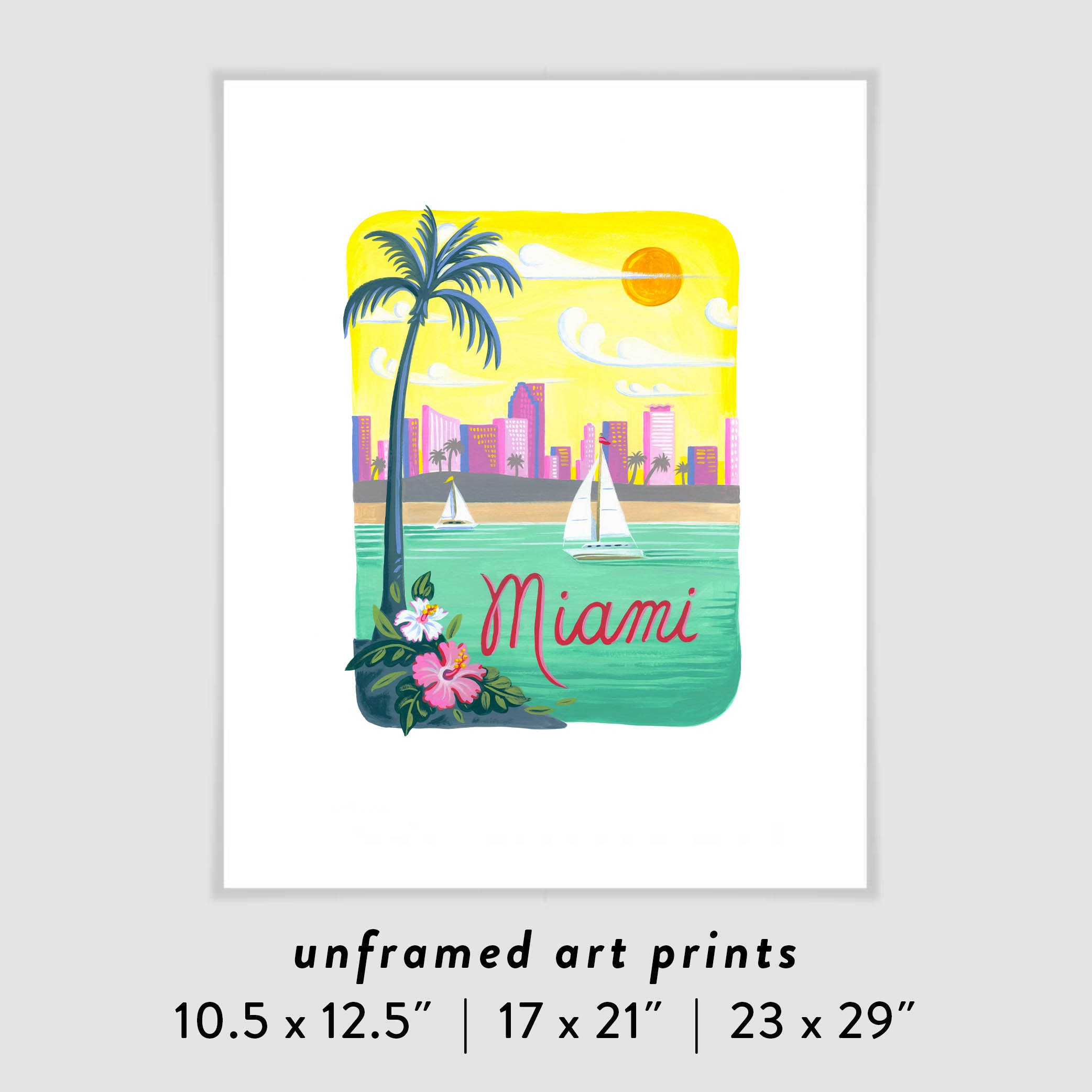 Miami Florida Art Print. Miami Florida Poster. Miami Florida | Etsy