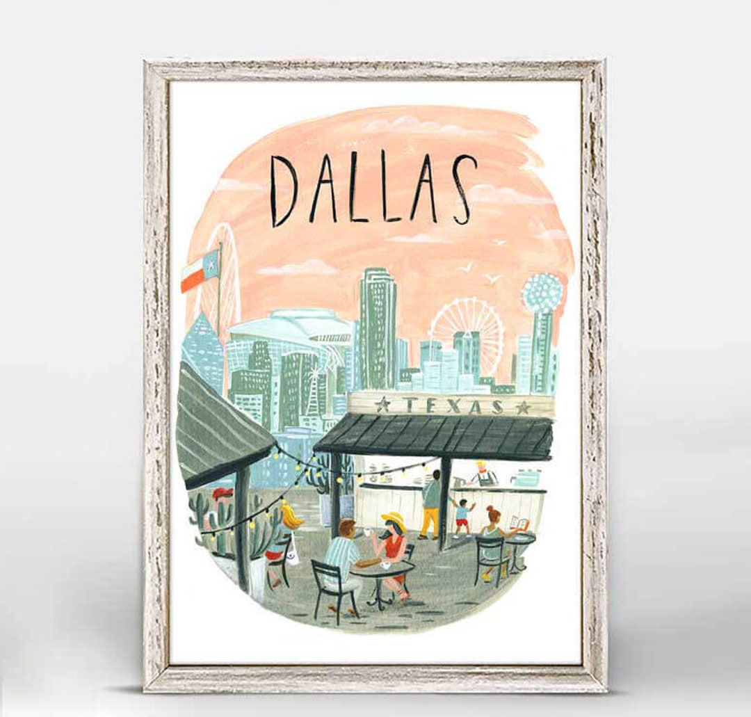 Dallas Texas Art Print. Dallas City Poster. Dallas Skyline. - Etsy