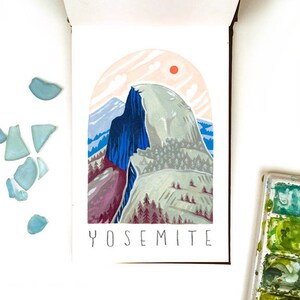 Yosemite Half Dome National Park Art Print. National Park Map Art ...
