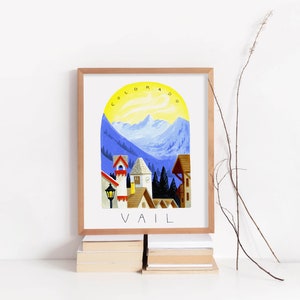 Vail Colorado Ski Art Print. Vail Colorado Poster. Vail Colorado Ski ...