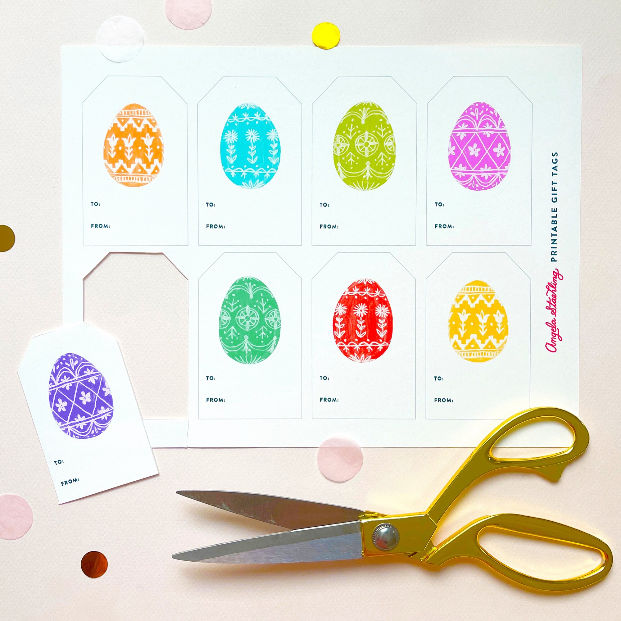 Printable Easter Egg Gift Tags Instant Download Easter Art - Etsy