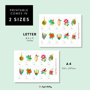 Printable Christmas Gift Tags, Digital Gift Tags, Christmas Digital Art ...